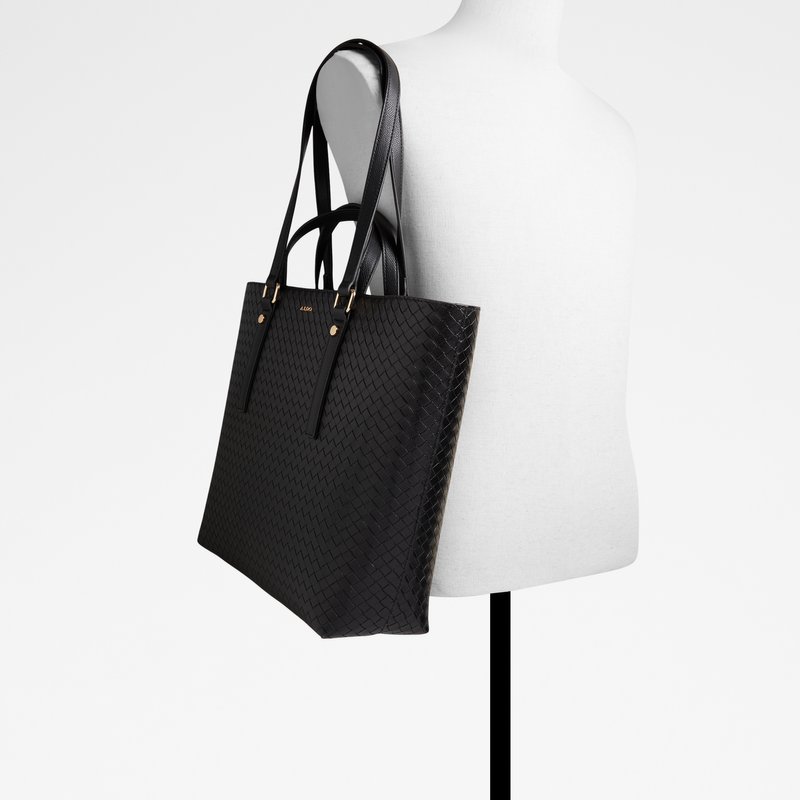 Aldo tote velika torba s dodatnom torbicom MIALIA SYN MIX MAT - crna