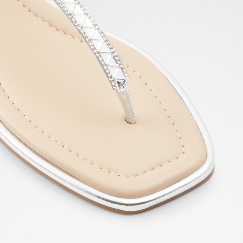 Aldo ravne sandale SHEINA SYN METALLIC - srebrna